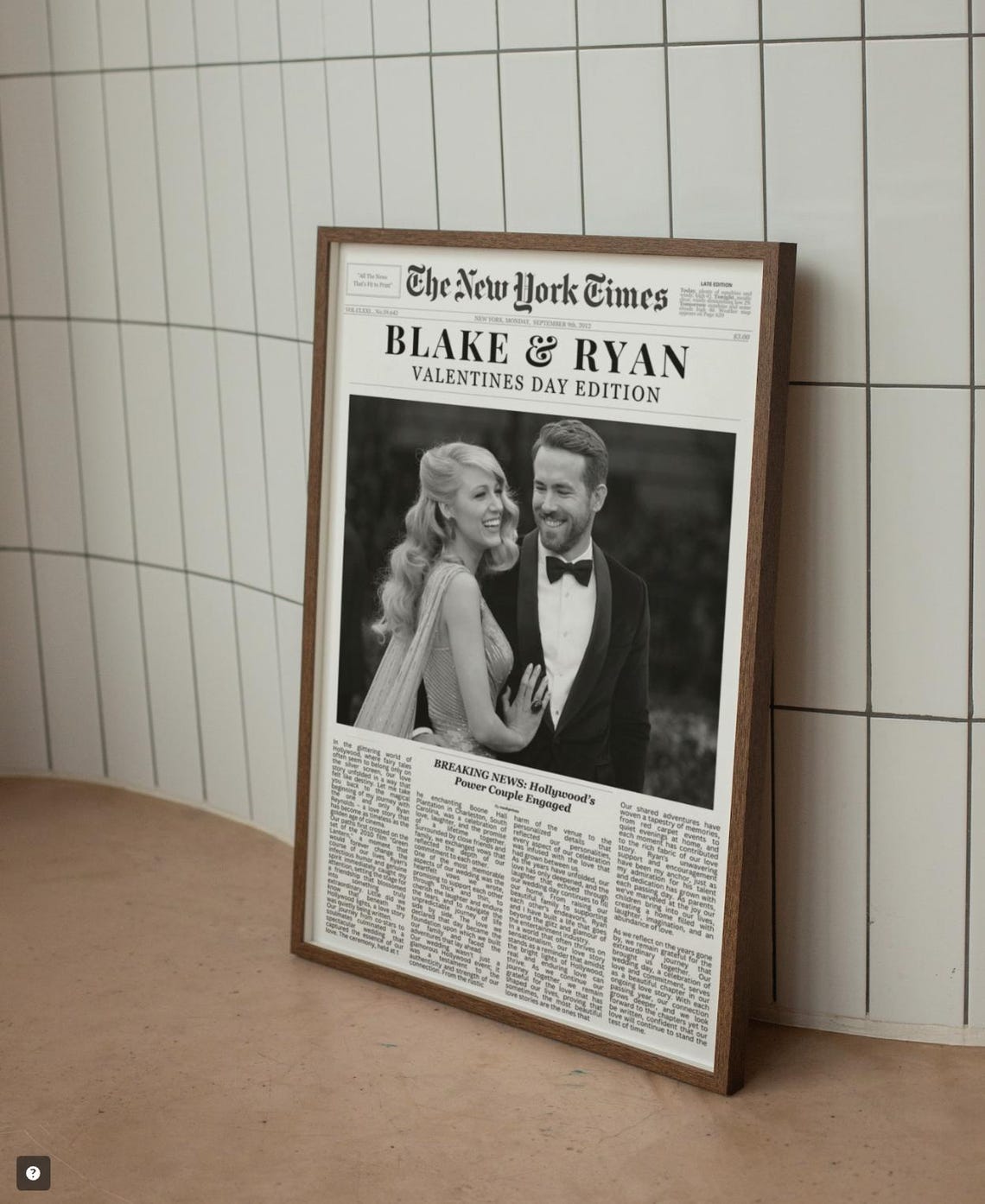 Custom Newspaper Headline Romantic Gift Wedding Anniversary Birthday ...