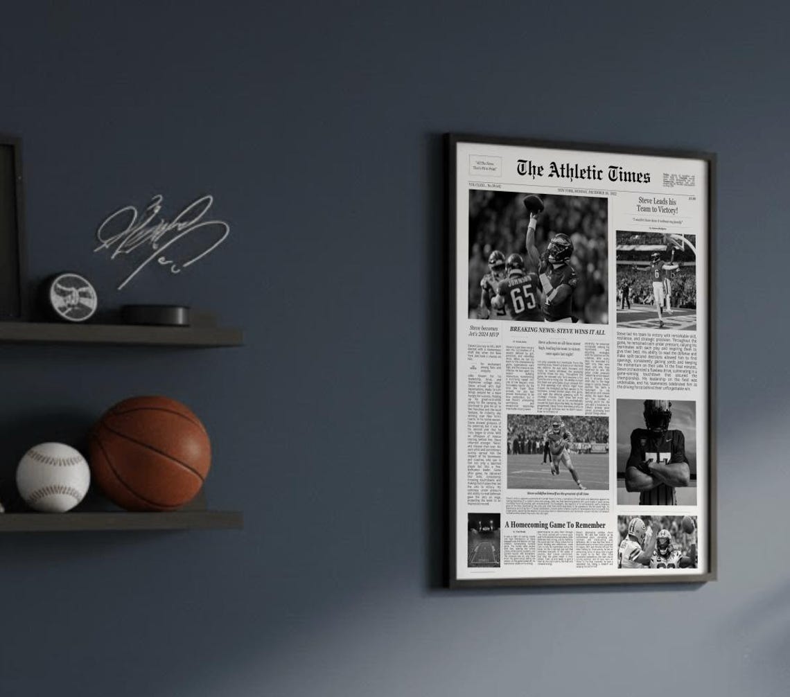 Custom Newspaper Headline Sports Boyfriend Gift (TEMPLATE) - Etsy