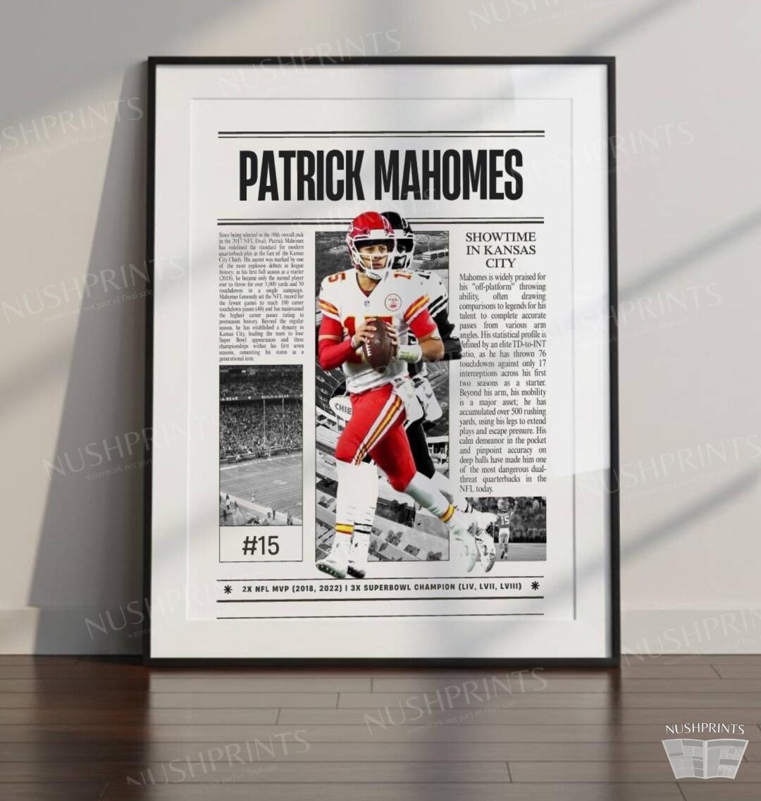 Patrick Mahomes Newspaper Print | Chiefs Decor (digital Download) - Etsy