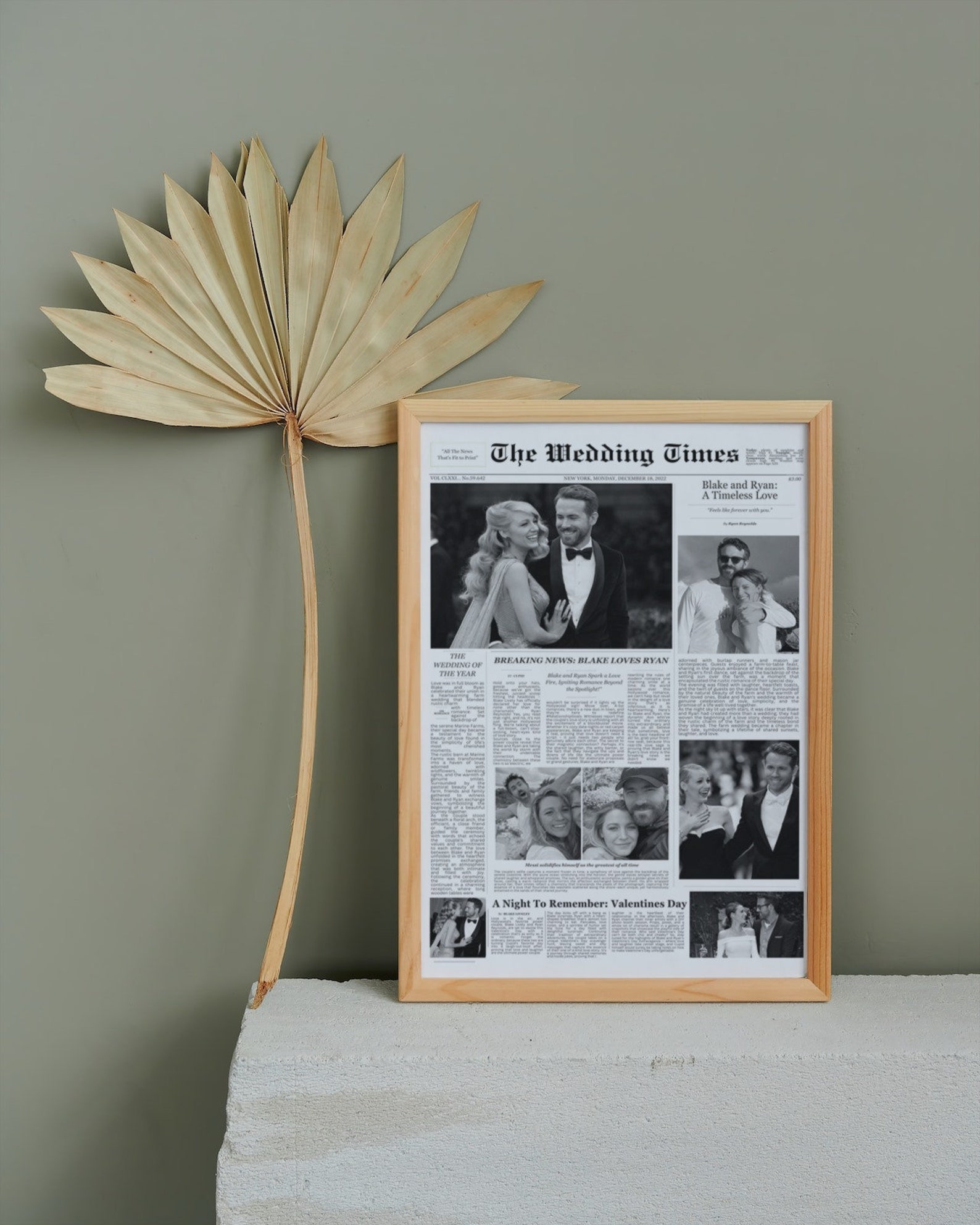 Custom Newspaper Headline Romantic Gift Wedding Anniversary Birthday ...