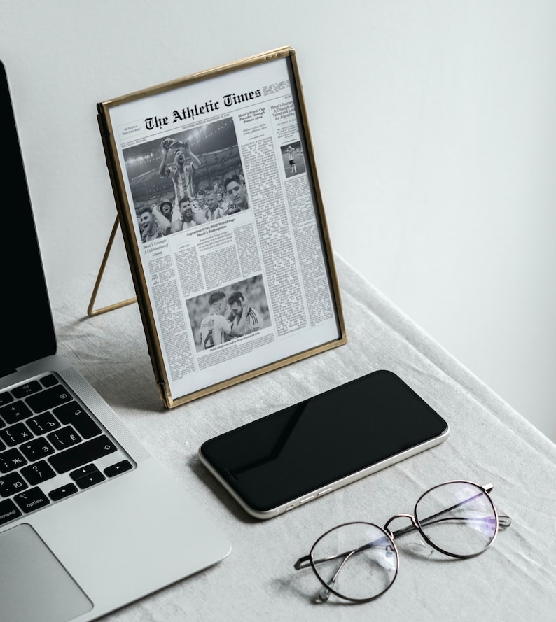 Messi Newspaper Poster Digital File, Sports Soccer Poster, Gift, Messi ...