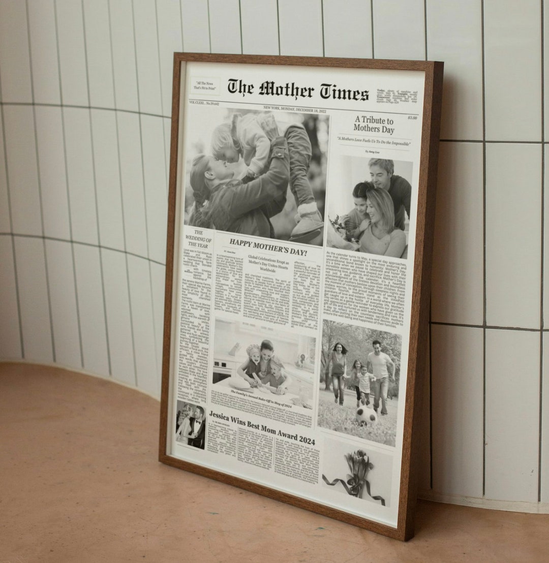 Custom Newspaper Headline Mother's Day Gift for Mom for Grandma ...