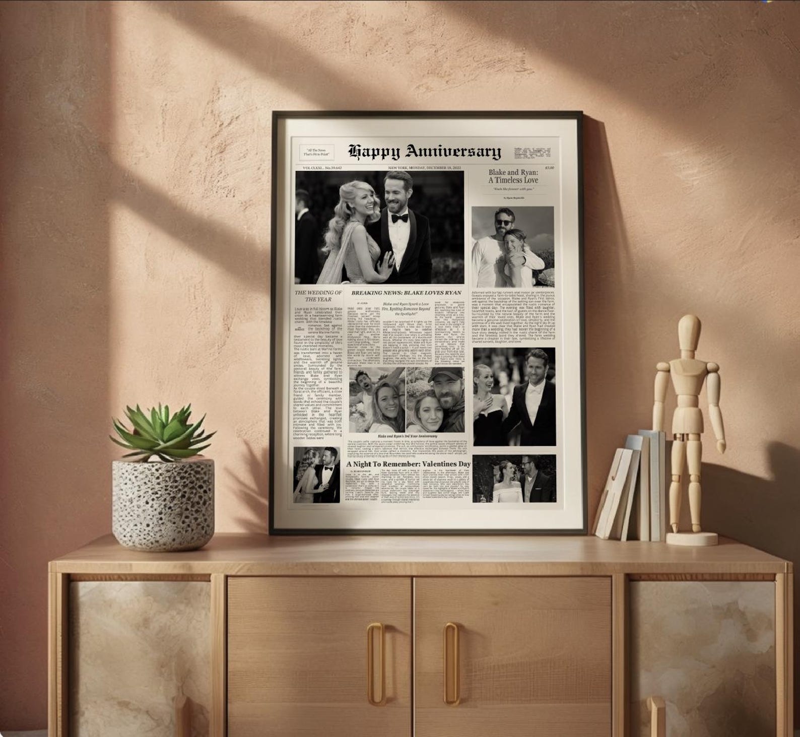 Custom Newspaper Headline Romantic Gift Wedding Anniversary Birthday ...