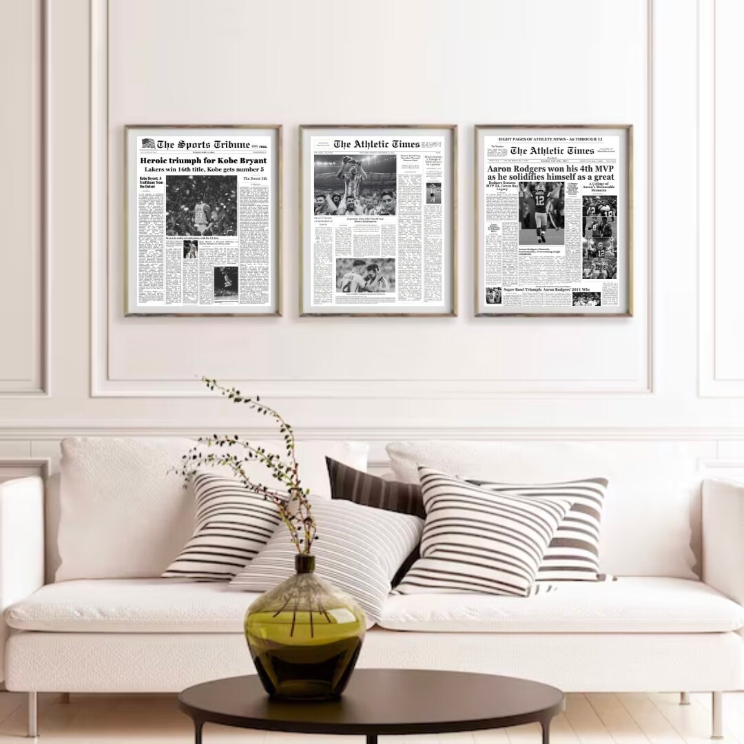 Aaron Rodgers Newspaper Poster | Custom Football Wall Art | Super Bowl ...