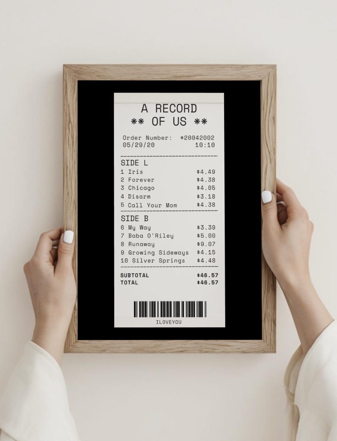Song Receipt Poster, Apartment Wall Decor, Custom Anniversary ...