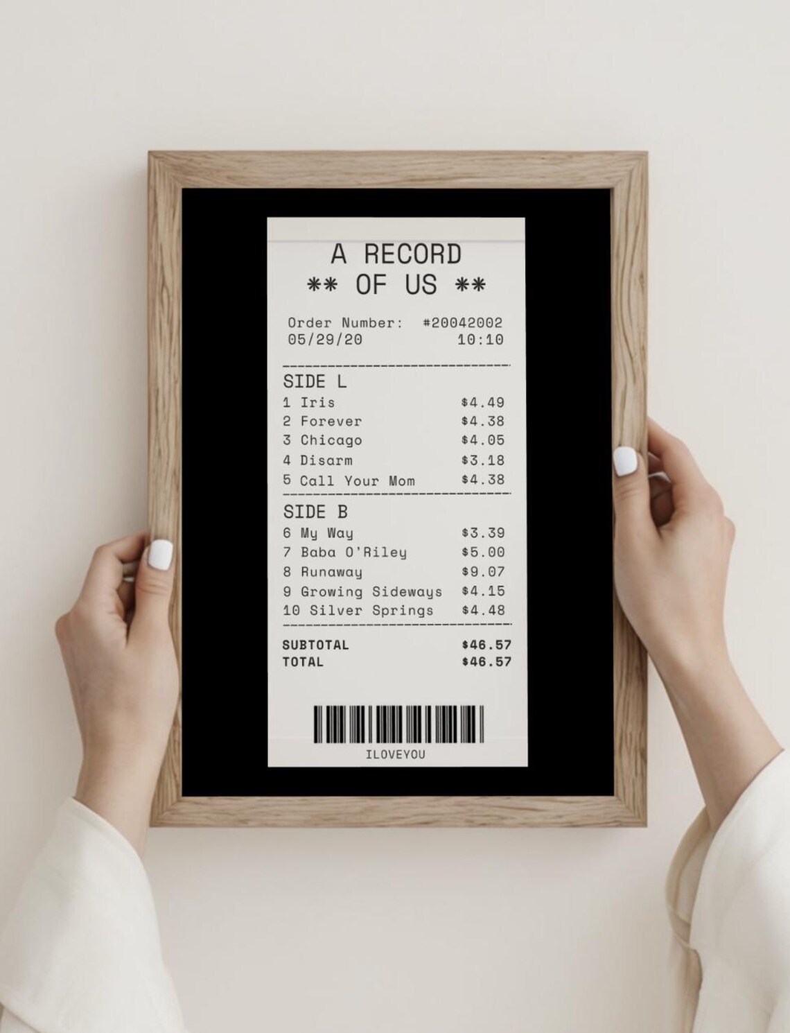 Song Receipt Poster, Apartment Wall Decor, Custom Anniversary ...