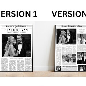 Custom Newspaper Headline Romantic Gift Wedding Anniversary Birthday ...