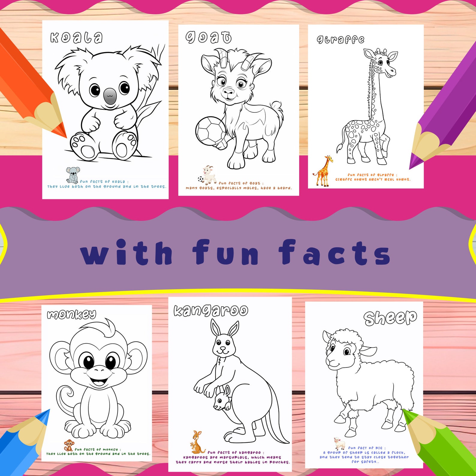 24 Printable Animal Coloring Pages for Kids, Kids Coloring Book ...