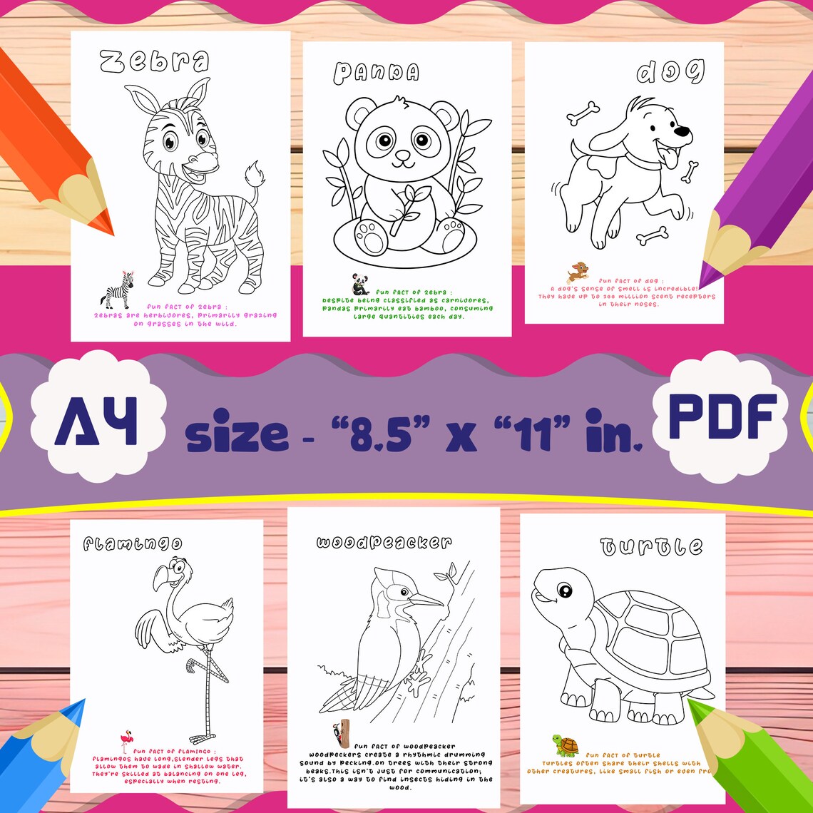 24 Printable Animal Coloring Pages for Kids, Kids Coloring Book ...
