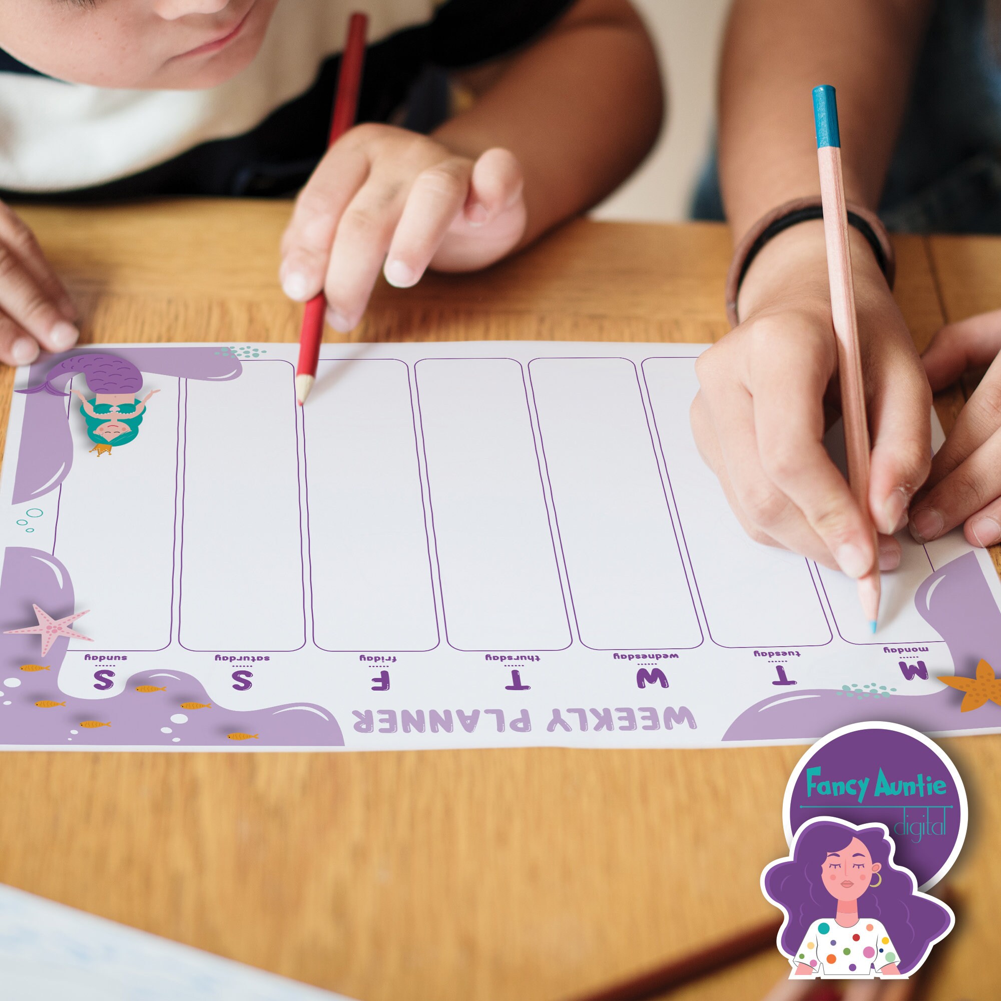 Little Mermaid Weekly Planner for Little Girls Digital - Etsy