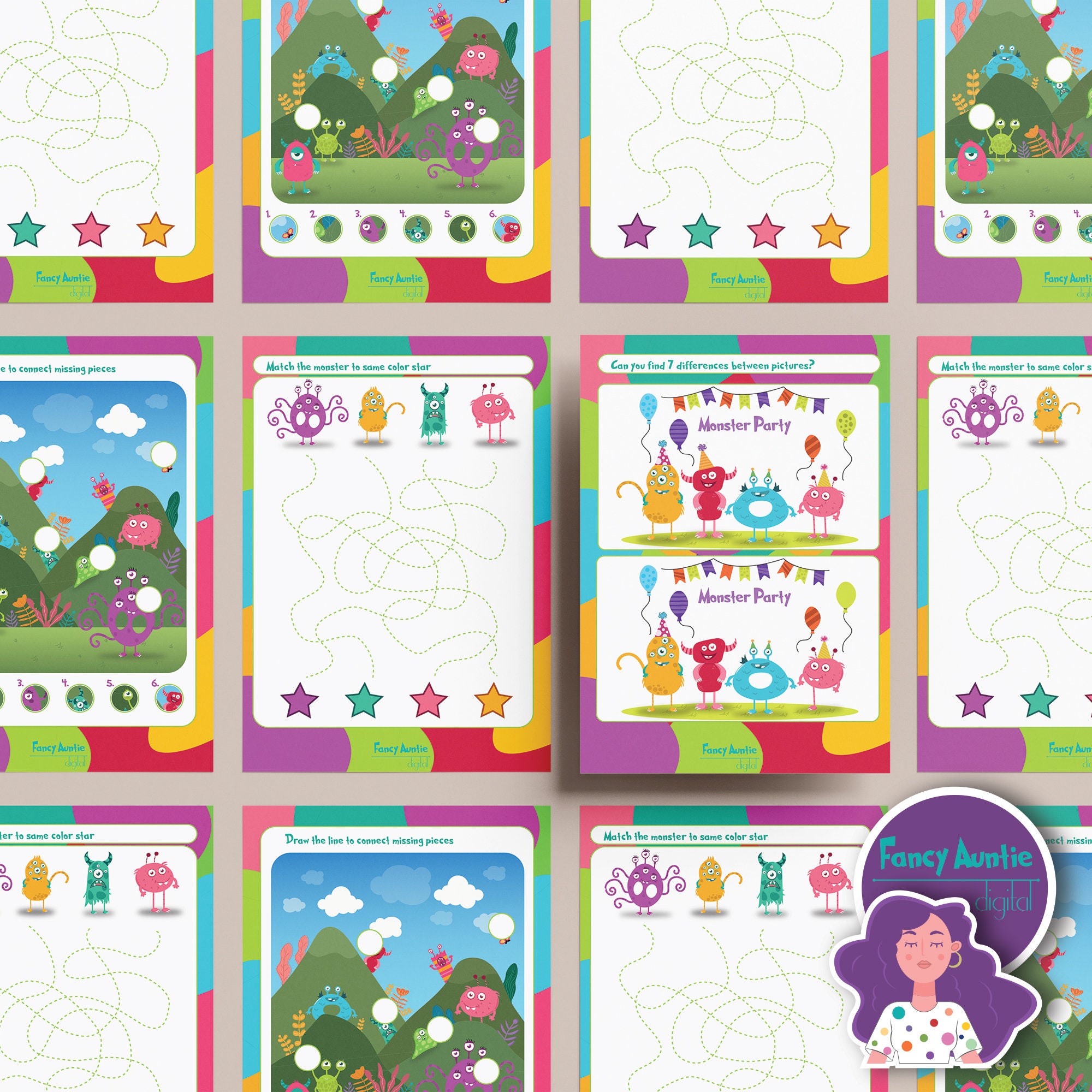 Learning the Numbers With Cute Monsters, Activity for Preschoolers ...