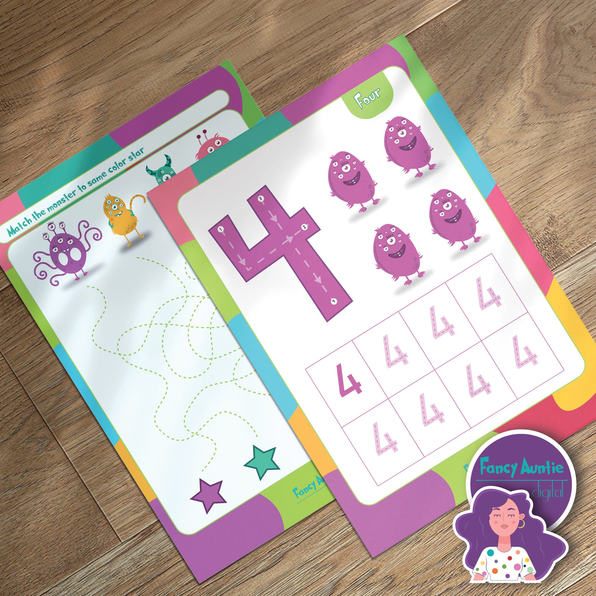 Learning the Numbers With Cute Monsters, Activity for Preschoolers ...