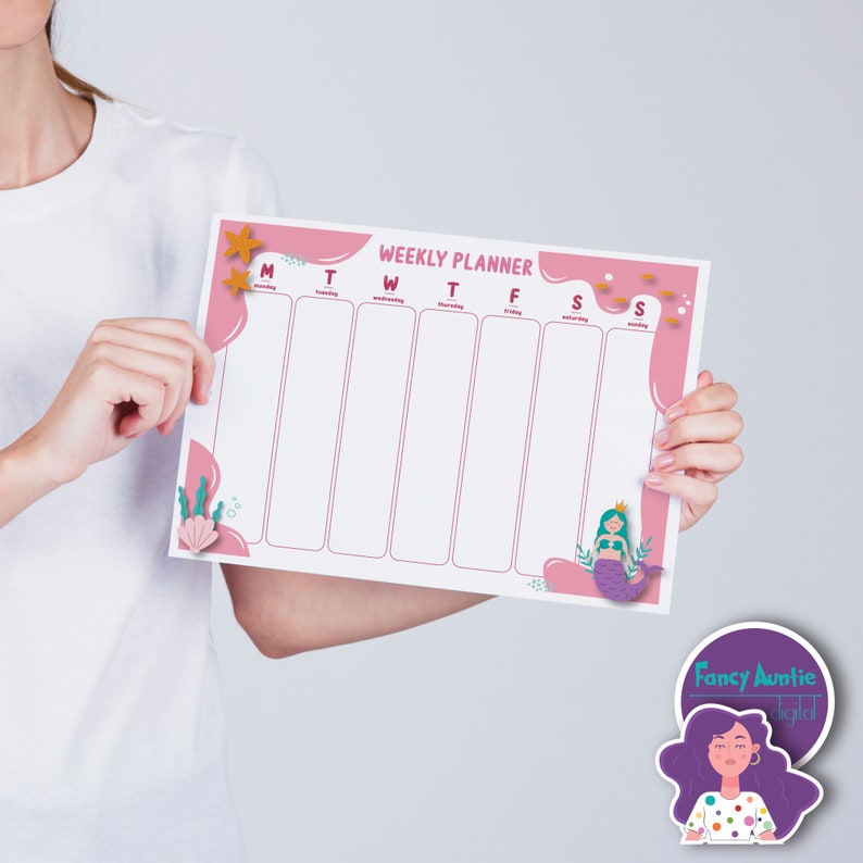 Little Mermaid Weekly Planner for Little Girls, Digital Download ...