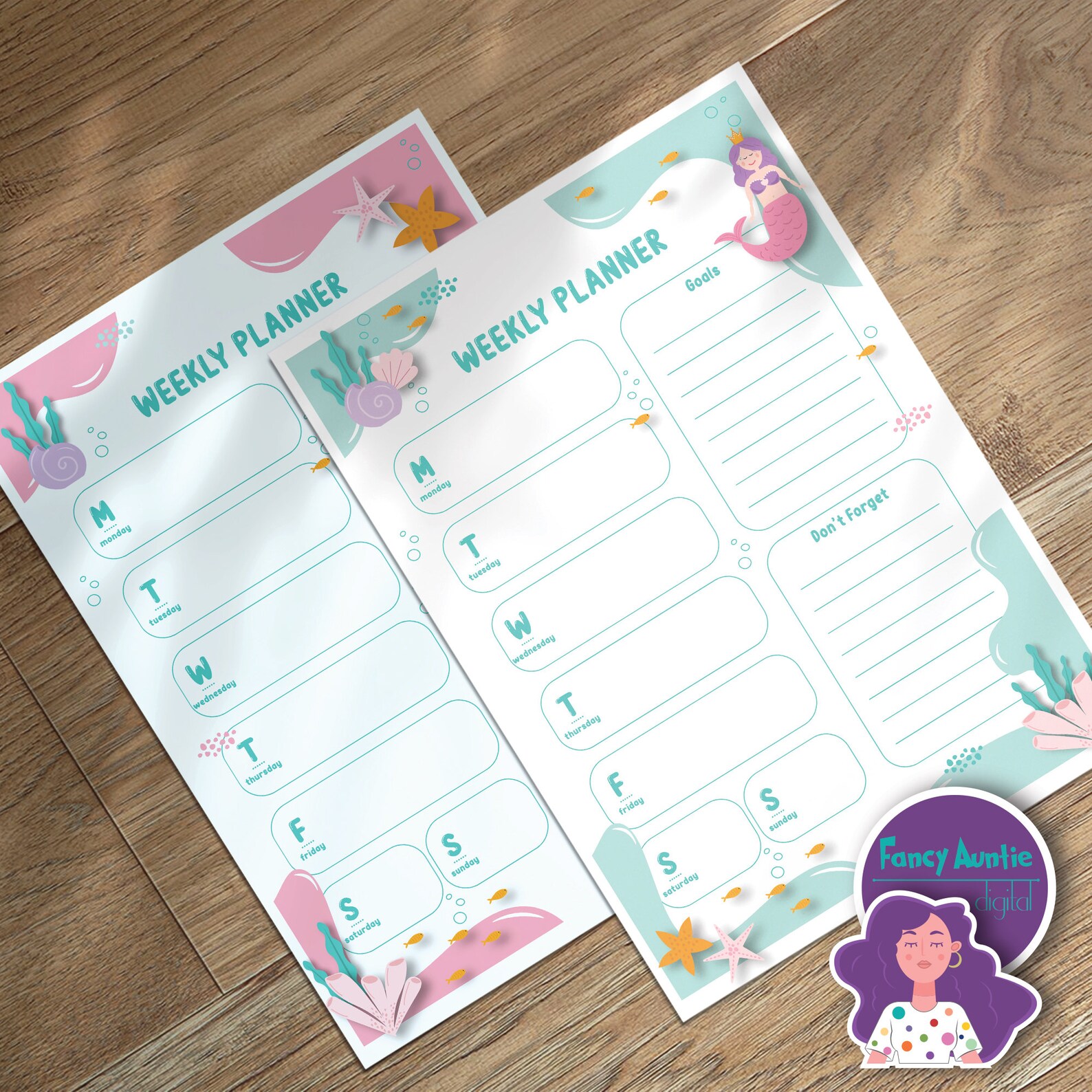 Little Mermaid Weekly Planner for Little Girls Digital - Etsy
