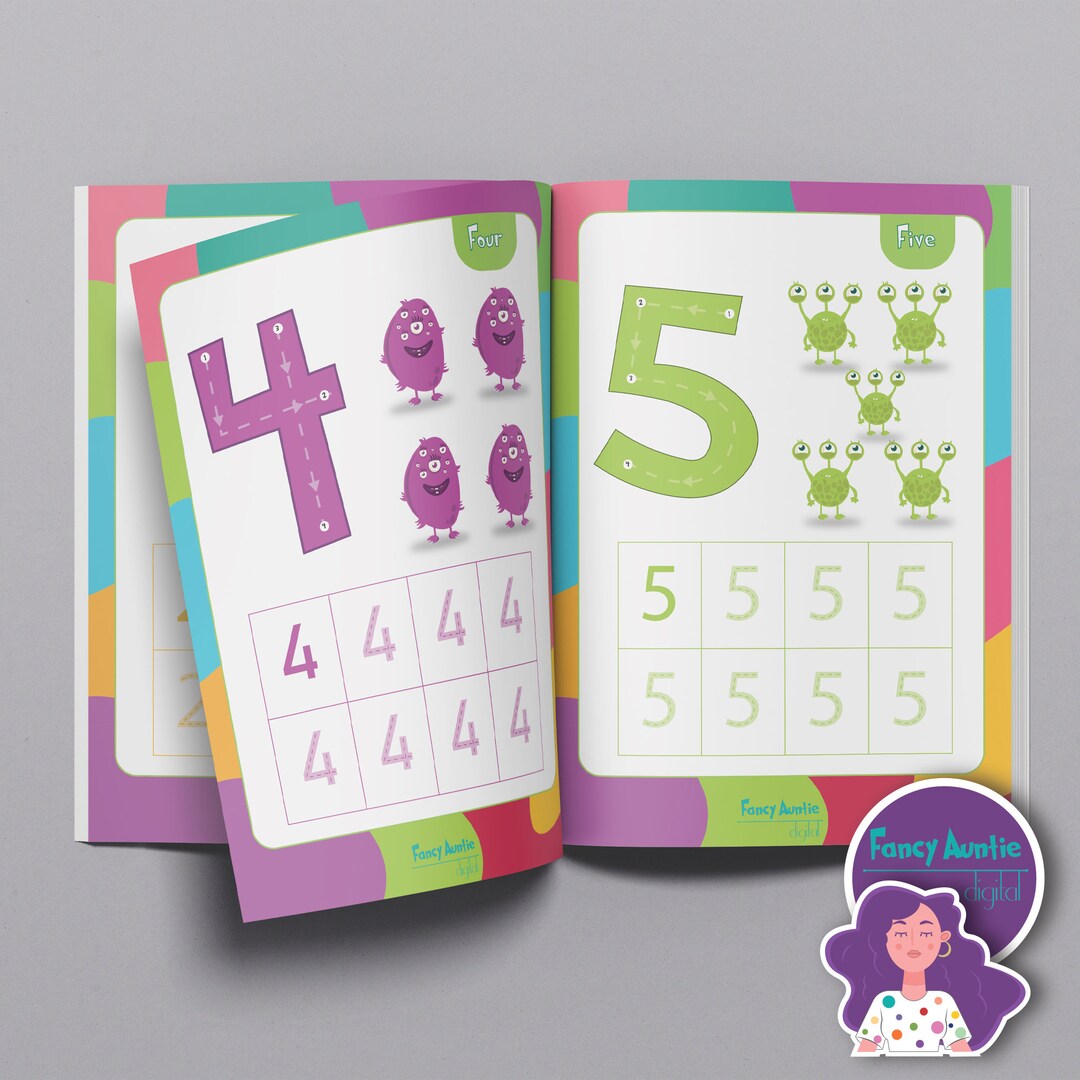 Learning the Numbers With Cute Monsters, Activity for Preschoolers ...