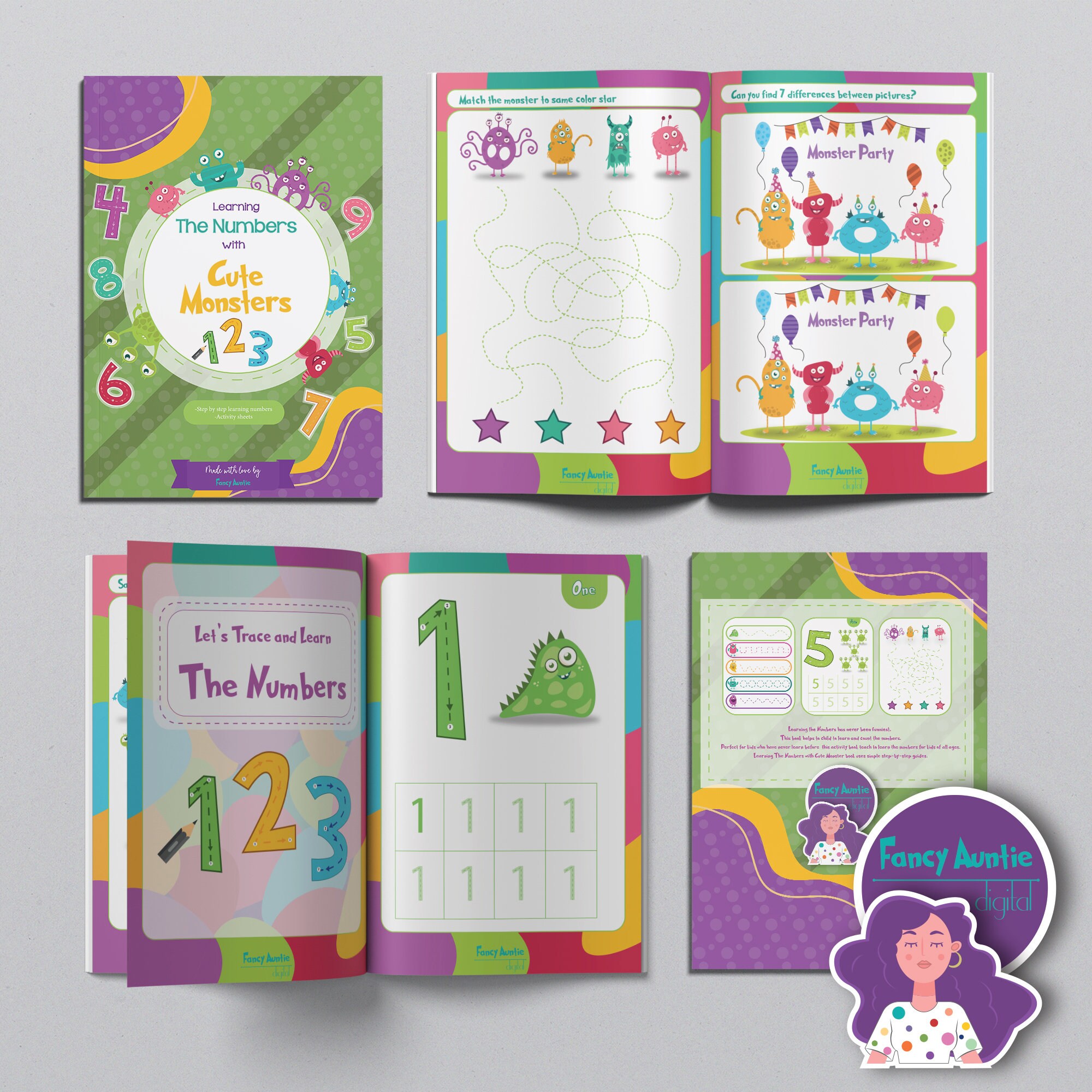Learning the Numbers With Cute Monsters, Activity for Preschoolers ...