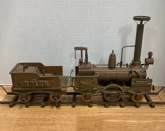 Brass and Copper Model Locomotive Train With Tender and Rail - Etsy