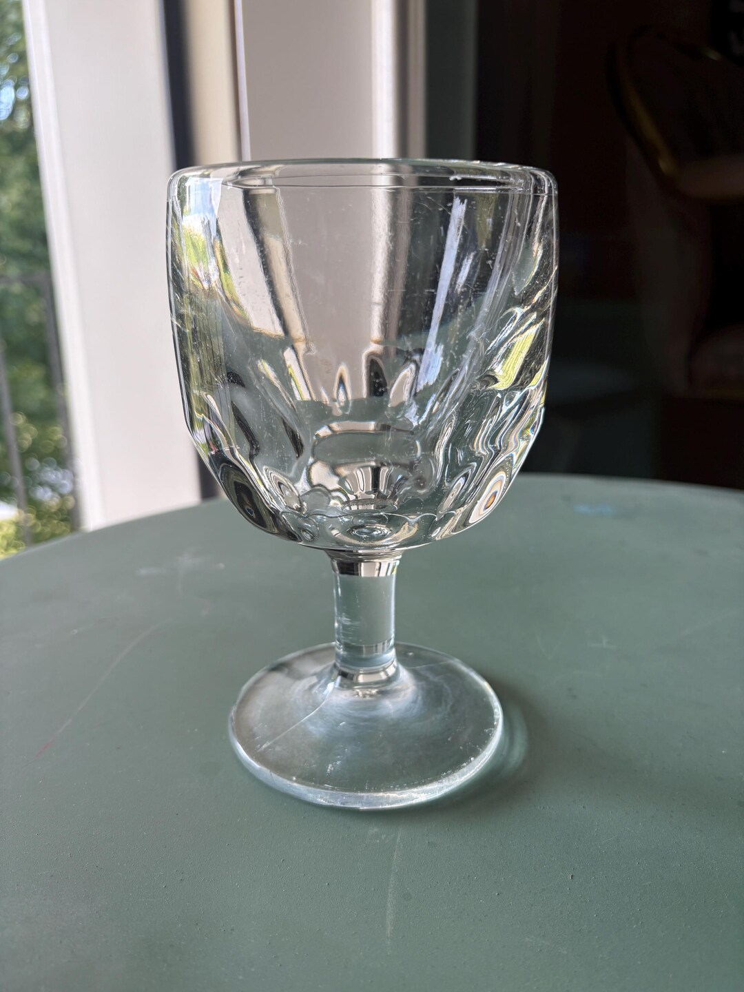 Vintage Clear Thumbprint Goblet- Bartlett Collin’s Glassware - Etsy