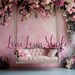 2 Beautiful Pink Digital Photo Background With Flowers and Swings for ...