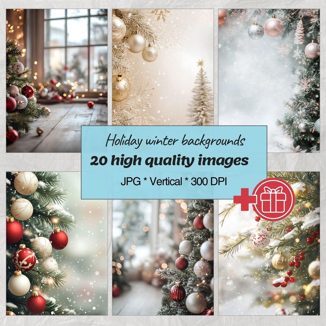 Fine Art Holiday Digital Backdrop, Festive Creative Composite ...