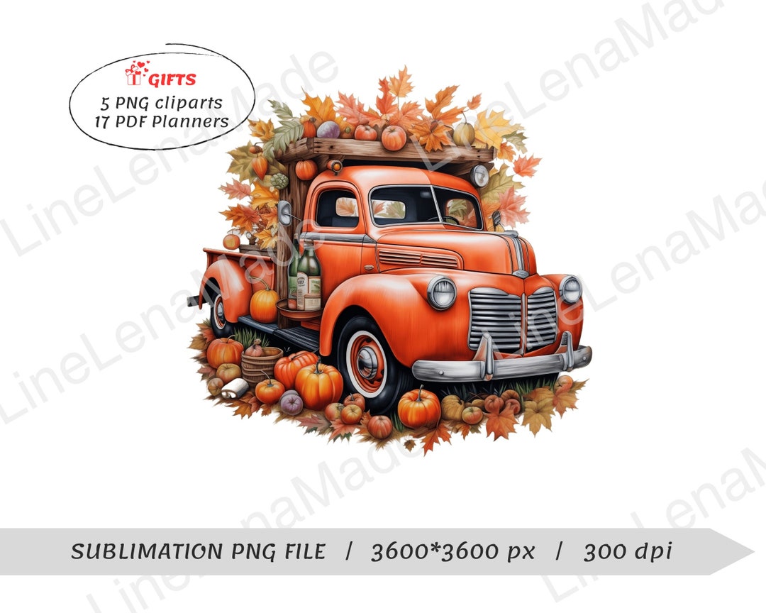 Pickup Truck Clipart - Fall Pumpkin Truck PNG, Pumpkins Harvest Clipart ...
