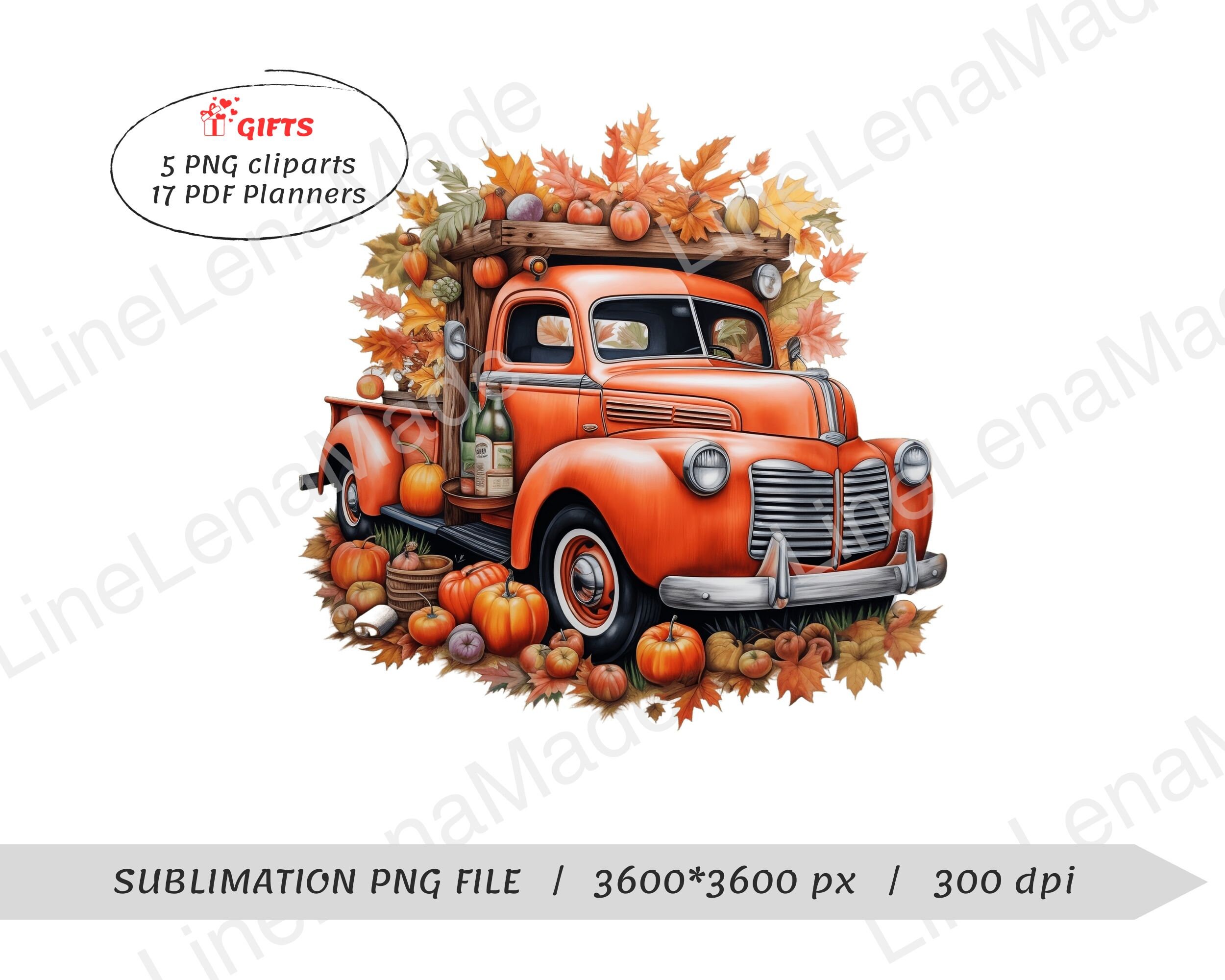 Pickup Truck Clipart Fall Pumpkin Truck PNG Pumpkins - Etsy