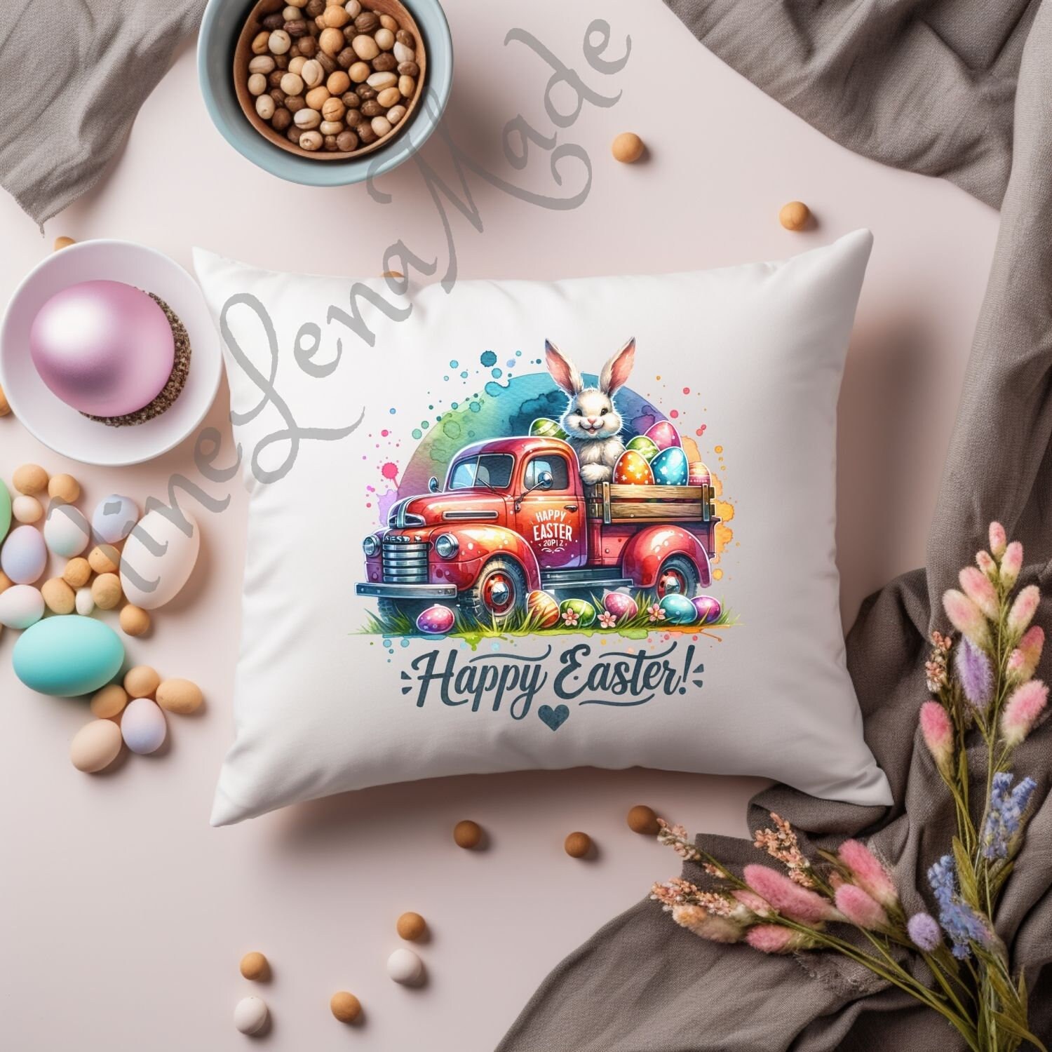 Happy Easter, Easter Truck With Bunny PNG, Easter Clipart, Easter Truck ...