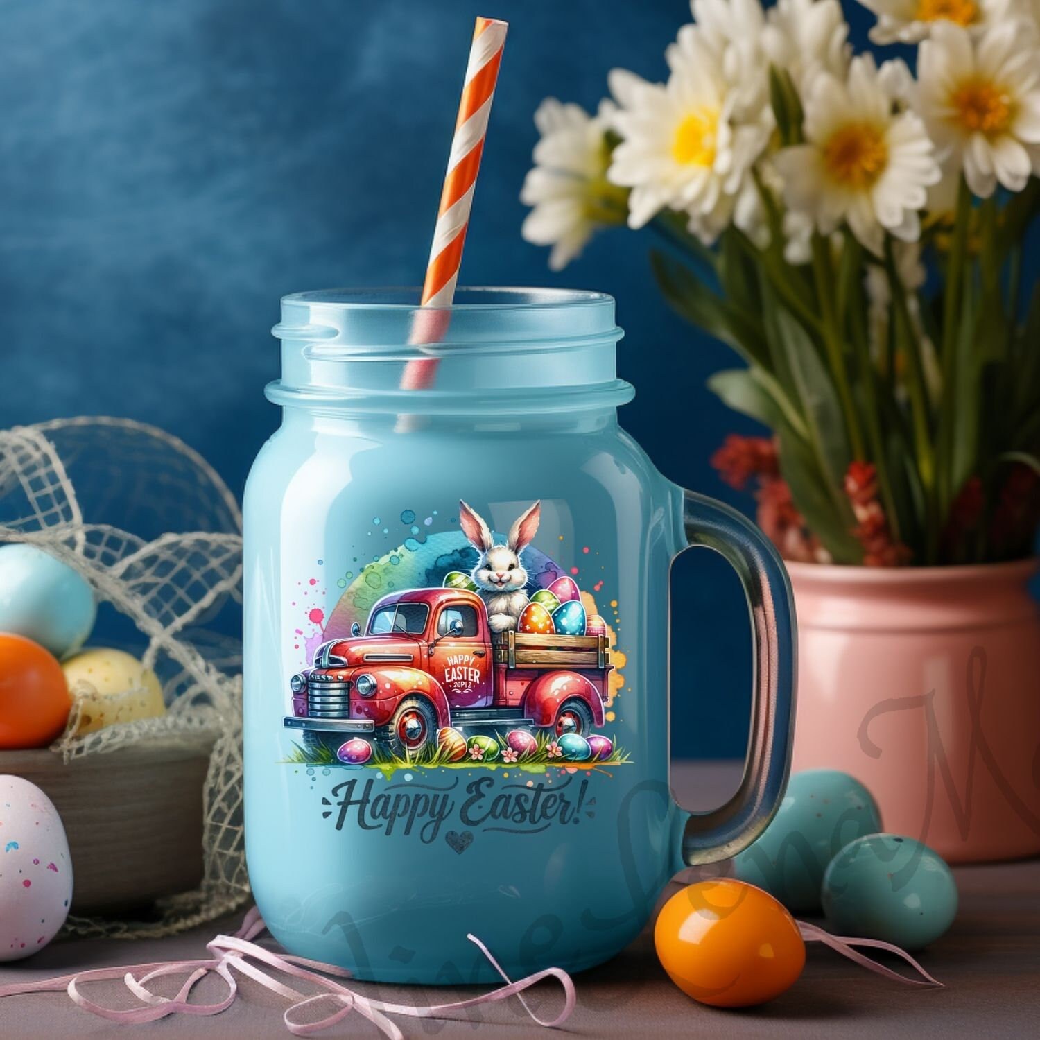 Happy Easter, Easter Truck With Bunny PNG, Easter Clipart, Easter Truck ...