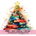 Christmas Tree From a Stack of Books in PNG Format on a Transparent ...