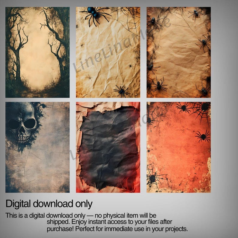 16 Digital Halloween Paper Background Creepy Halloween, Junk Journal ...