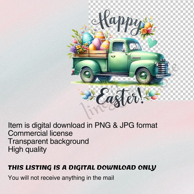 Easter Green Truck in PNG, Happy Easter, Easter Clipart, Easter Truck ...