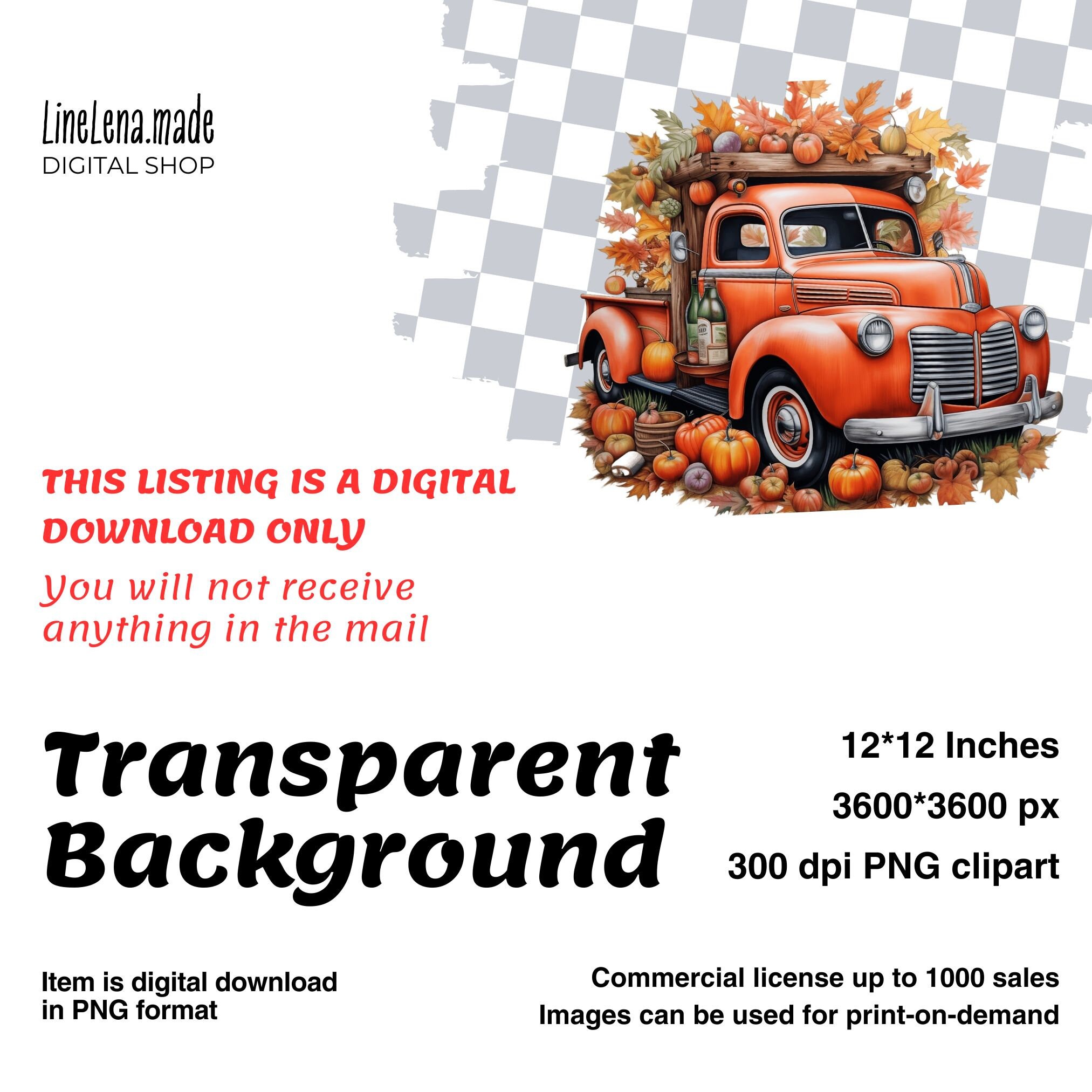 Pickup Truck Clipart - Fall Pumpkin Truck PNG, Pumpkins Harvest Clipart ...