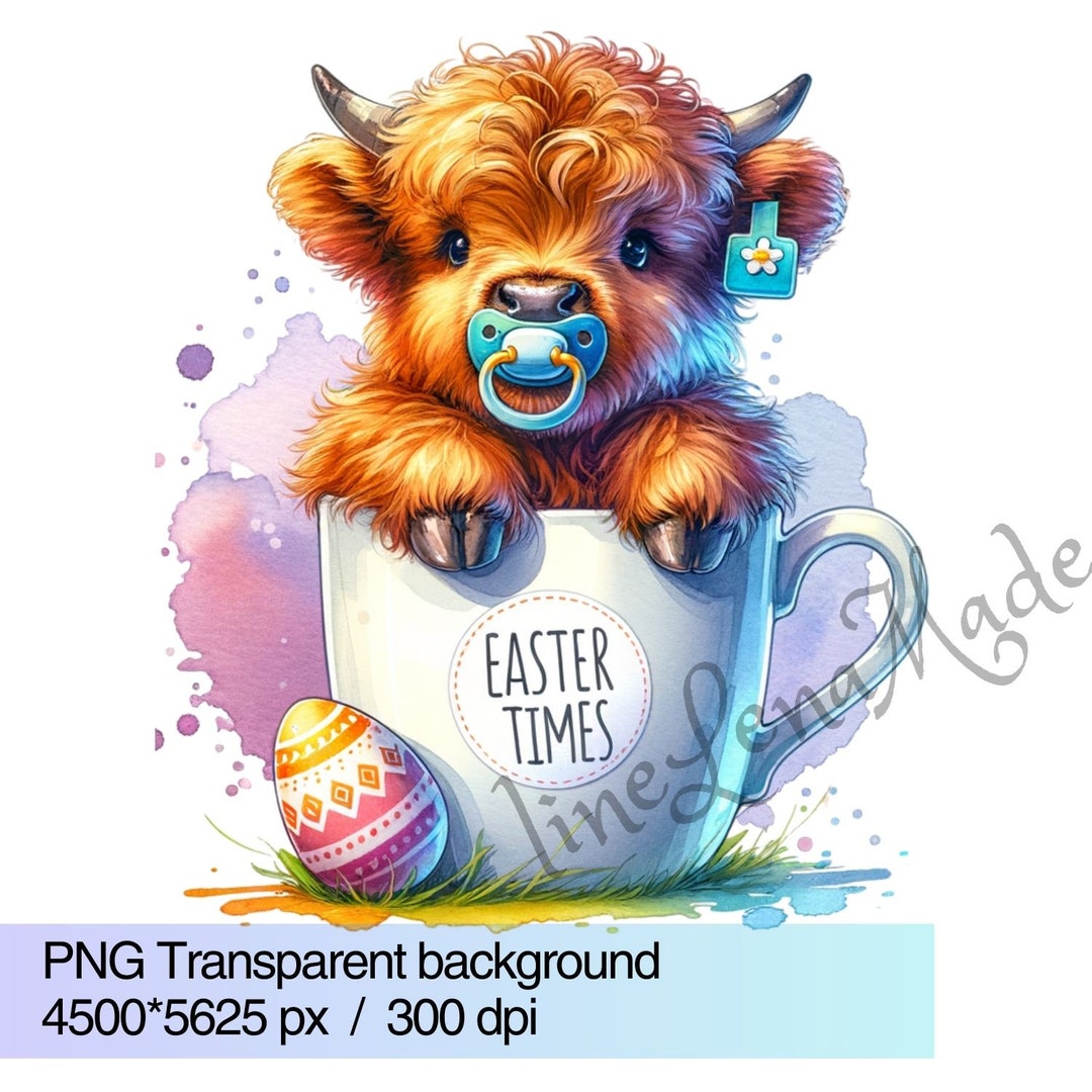 Mountain Calf With a Pacifier Chewing While Sitting in a Mug, Easter ...