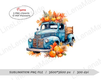 Thanksgiving Truck Png Pumpkin Truck Png Fall Holiday Season - Etsy