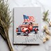 Watercolor PNG Truck With America Flag, Vintage Red Truck, High Quality ...