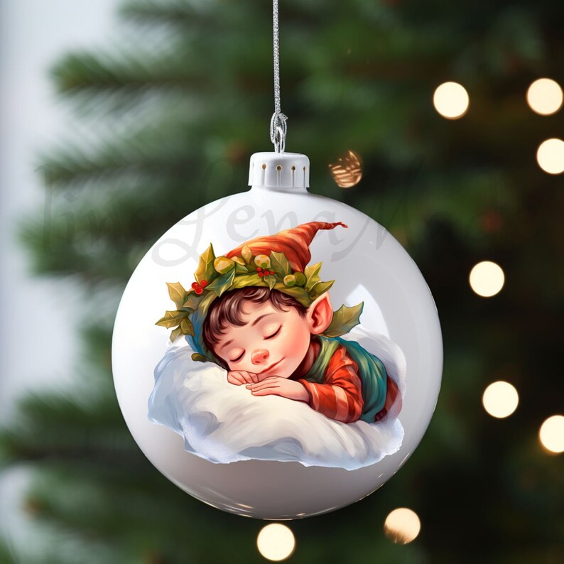 Cute Christmas Elf Sleeping on a Cloud in PNG and JPG Format - Etsy
