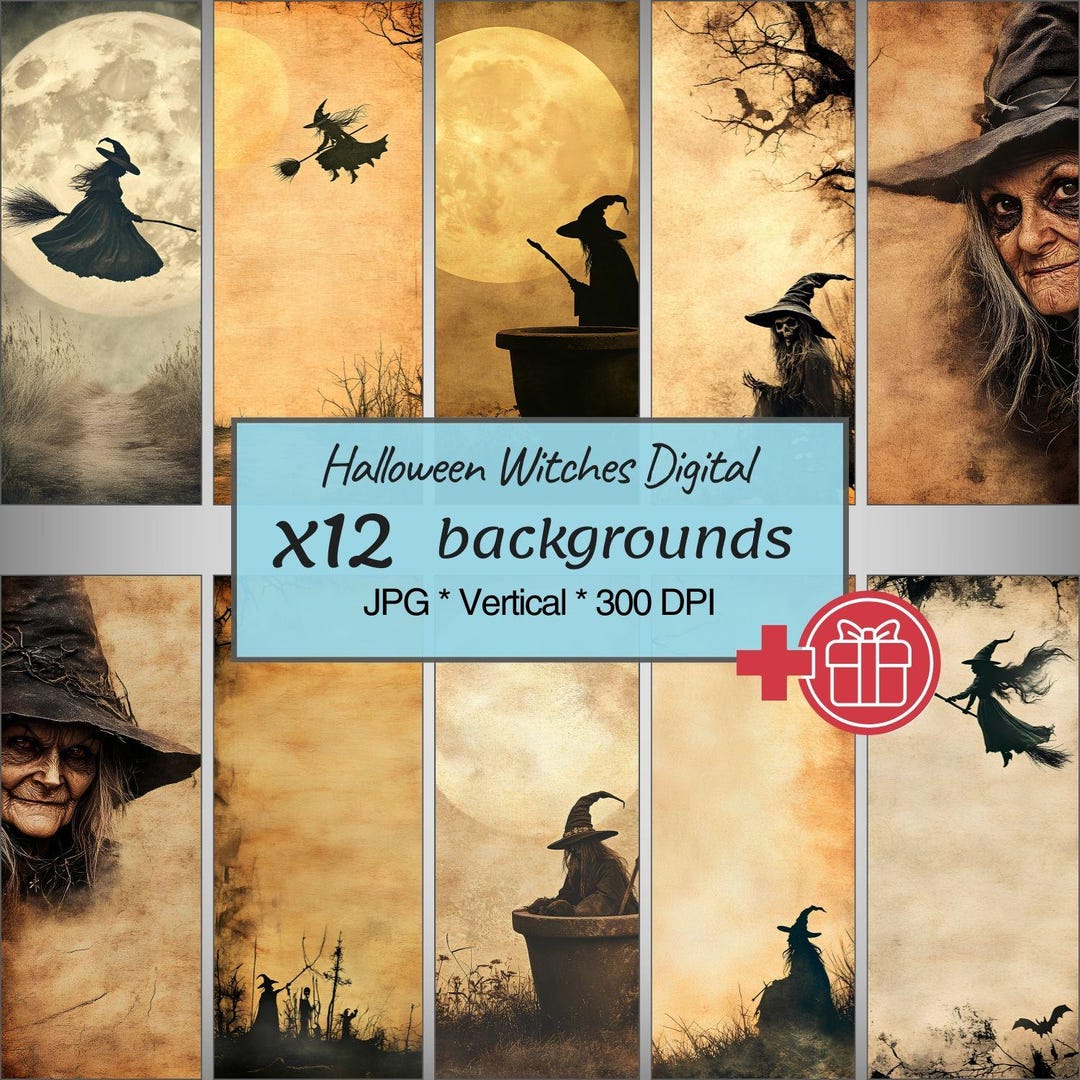 12 Halloween Digital Paper, Background Creepy Halloween, Junk Journal ...