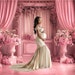 Photo Background With Pink Flowers and Columns, Maternity Backdrop ...