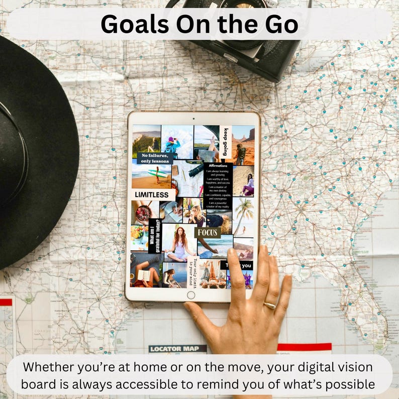 Printable 2025 Digital Vision Board Template Tablet Wallpaper ...