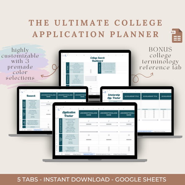 College Research Tracker Template - Etsy