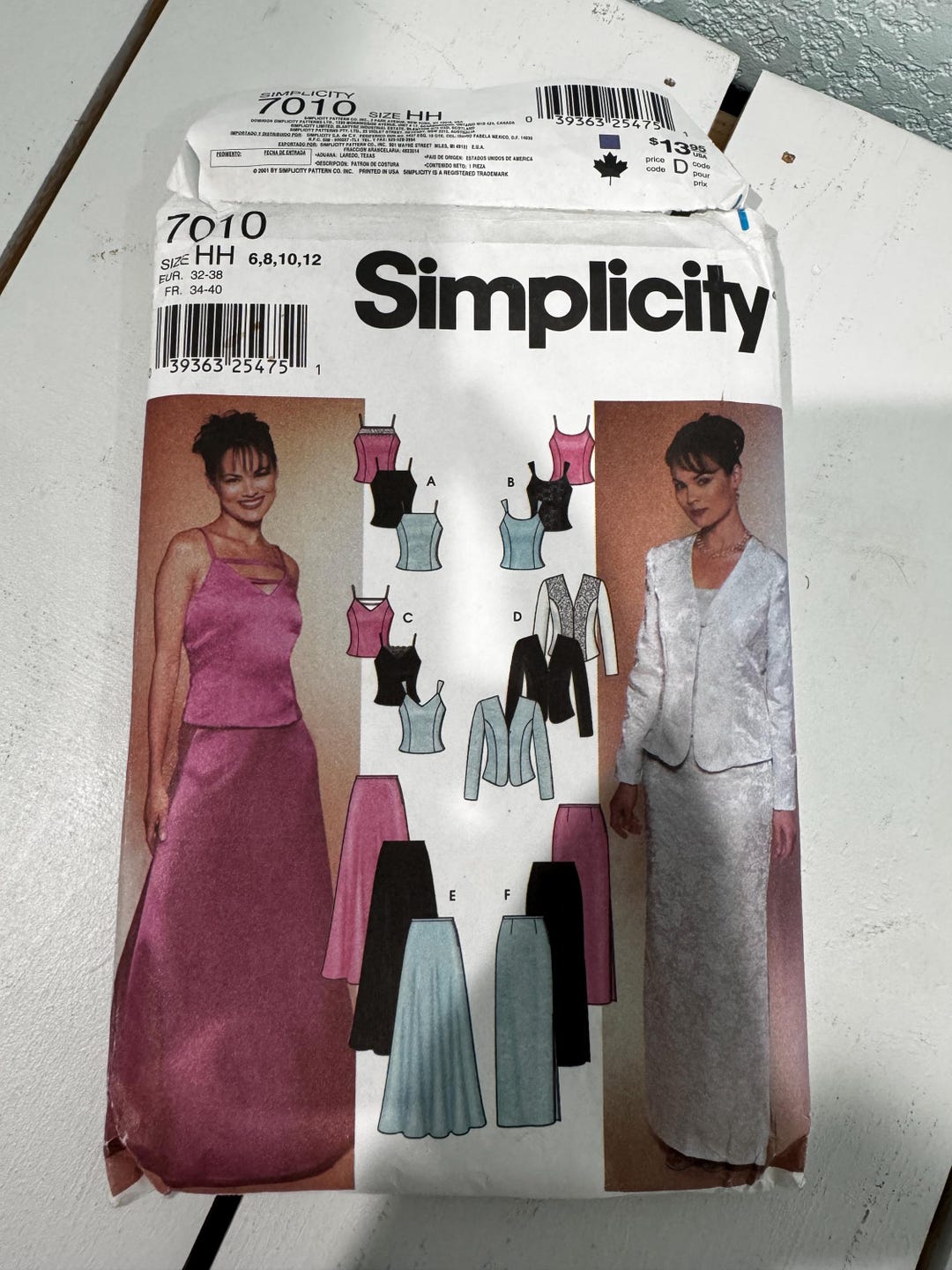 2000s Simplicity 7010 Evening Gown Formal Women’s Dress Sewing Pattern ...