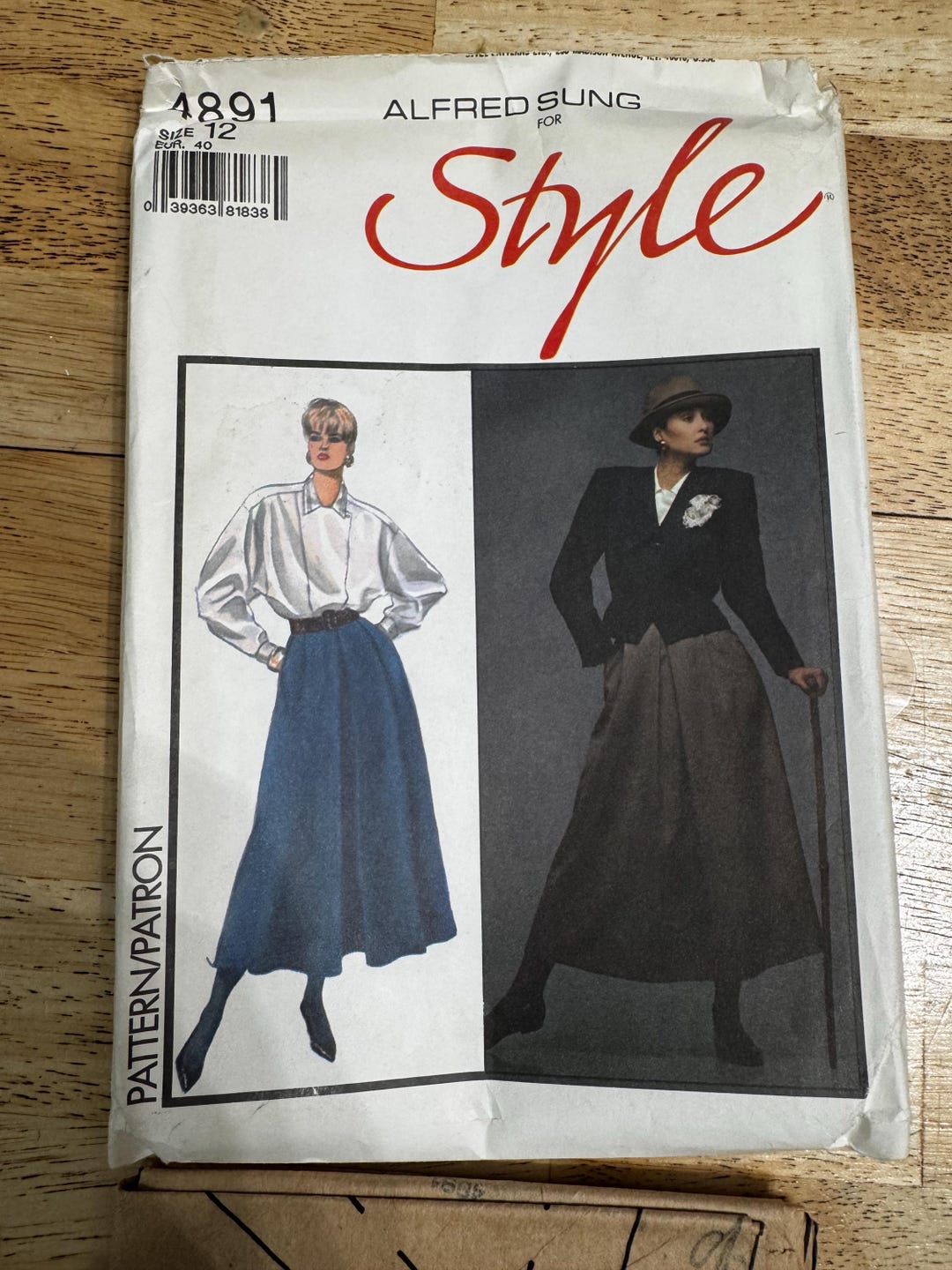 1980s Alfred Sung Sewing Pattern: Lined Jacket, Blouse & Skirt (size 12 ...