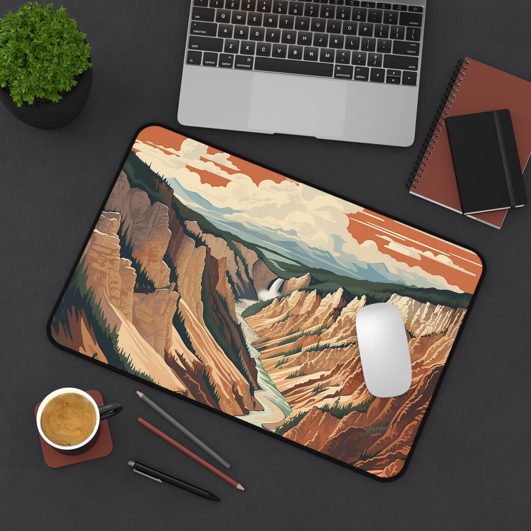 Nature Themed Desk Mat, National Park Desk Accessories, Tranquil ...