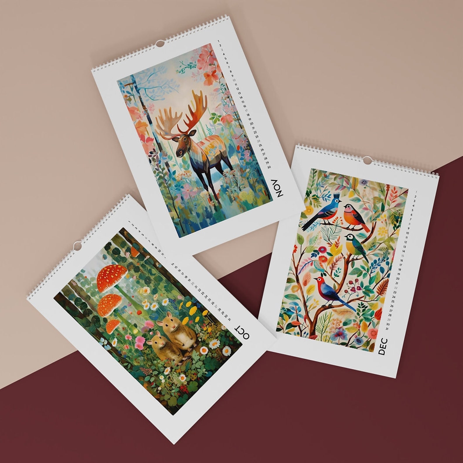 ENCHANTED FOREST CALENDAR 2024 Wall Calendar Handmade Monthly Planner ...