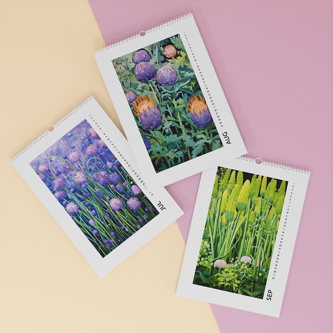 GORGEOUS GARDENS CALENDAR 2024 Floral Wall Calendar Handcrafted Monthly ...