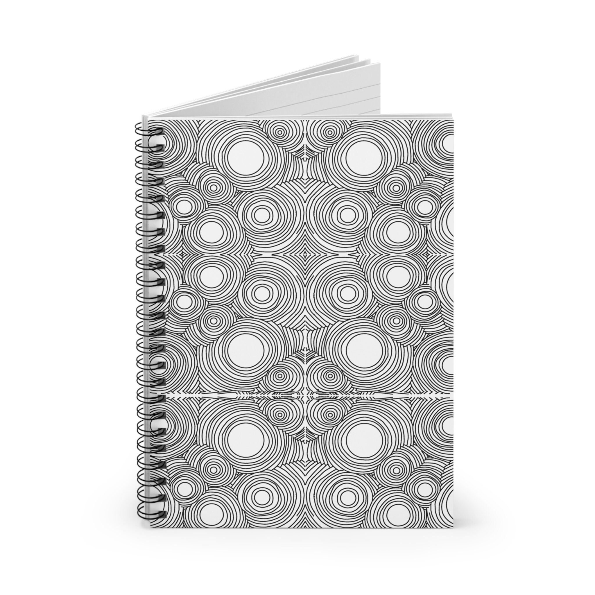 CONCENTRIC CIRCLES NOTEBOOK White Spiral Notebook Diary - Etsy