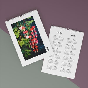 FANTASTIC FLOWERS 2024 Floral Wall Calendar Handcrafted Monthly Planner ...