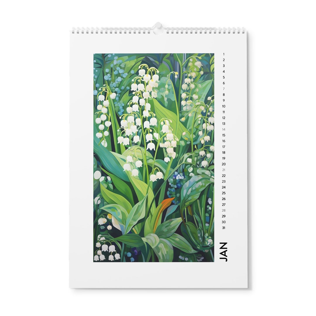 FANTASTIC FLOWERS 2024 Floral Wall Calendar Handcrafted Monthly Planner ...