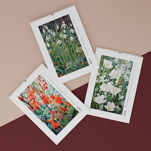 FANTASTIC FLOWERS 2024 Floral Wall Calendar Handcrafted Monthly Planner ...