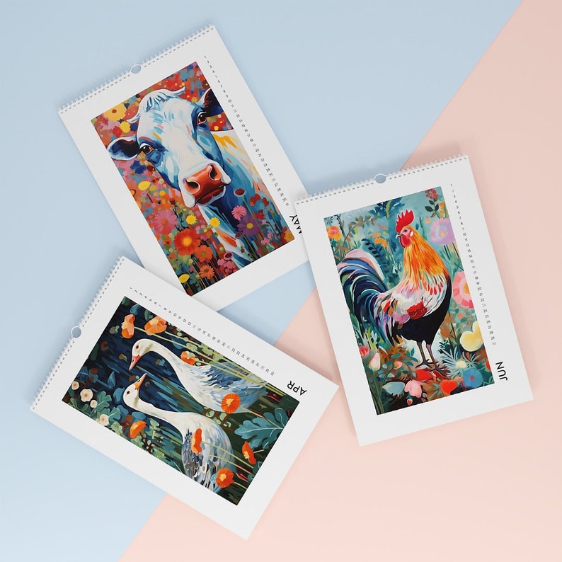 FARM FRIENDS CALENDAR 2024 Wall Calendar Handcrafted Monthly Planner ...